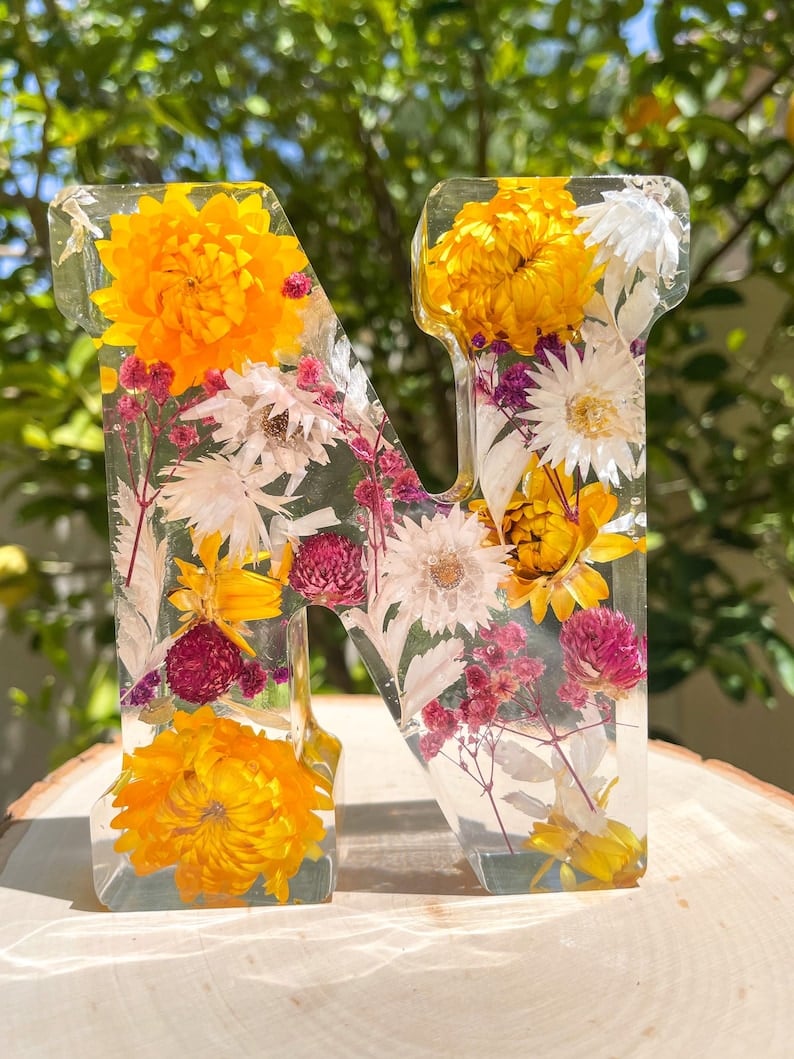 LED Luminous Letters Flower Resin Night Light – sususummer.com