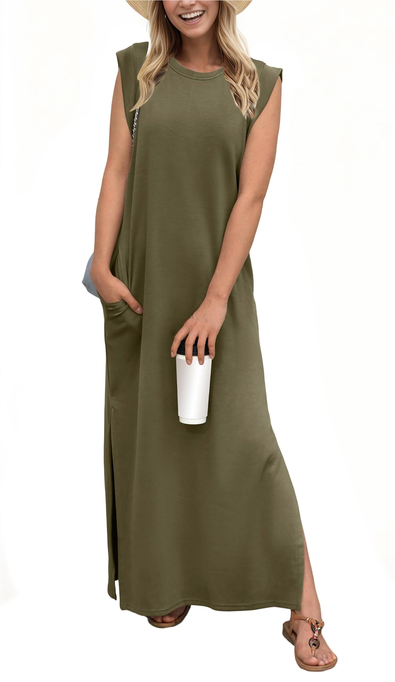 Women's Casual Loose Split Wrinkle Free Maxi Dress – sususummer.com