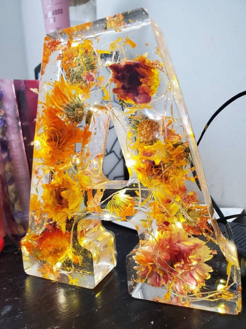 LED Luminous Letters Flower Resin Night Light – sususummer.com