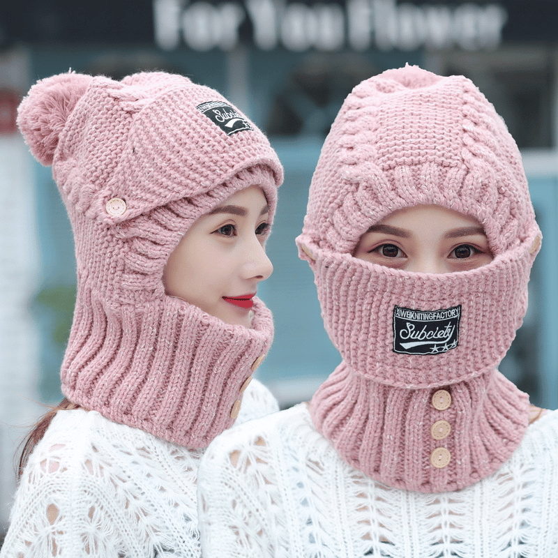2 in 1 Mask Scarf Knitted Hat – sususummer.com
