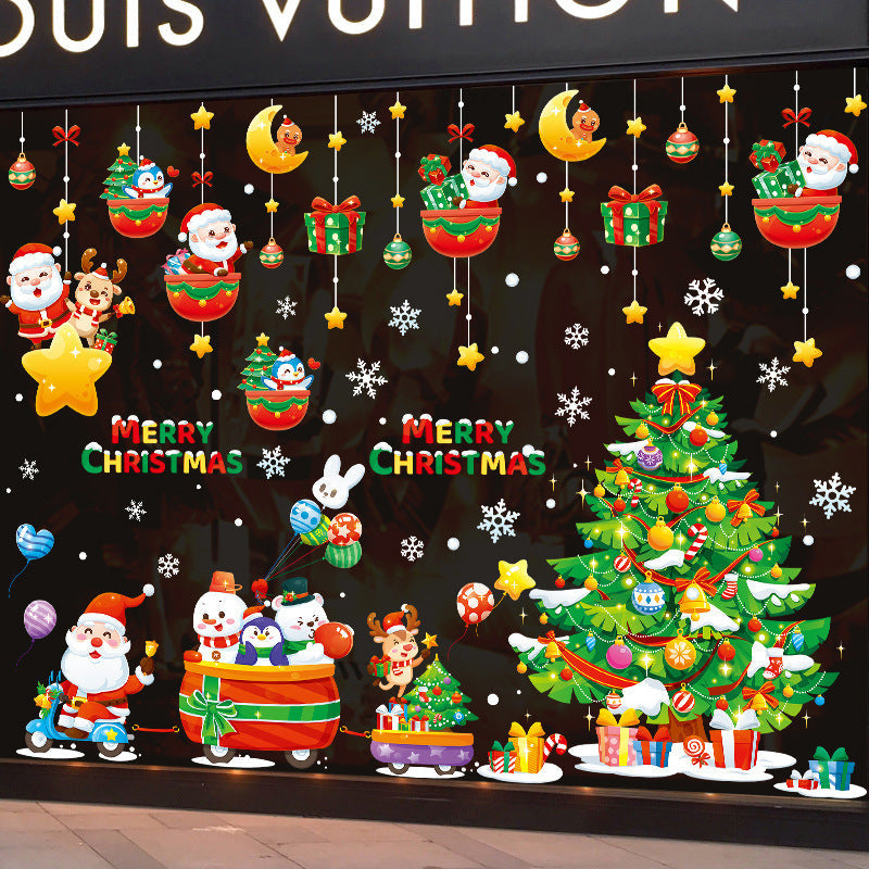 Christmas Window Clings Double-Sided Re-appliable Decoration ...