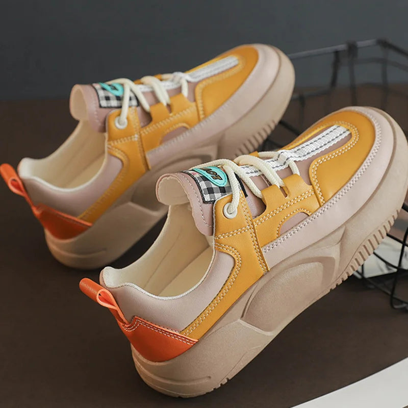 Women's Colorblock Thick Sole Walking Shoes (with correction function ...